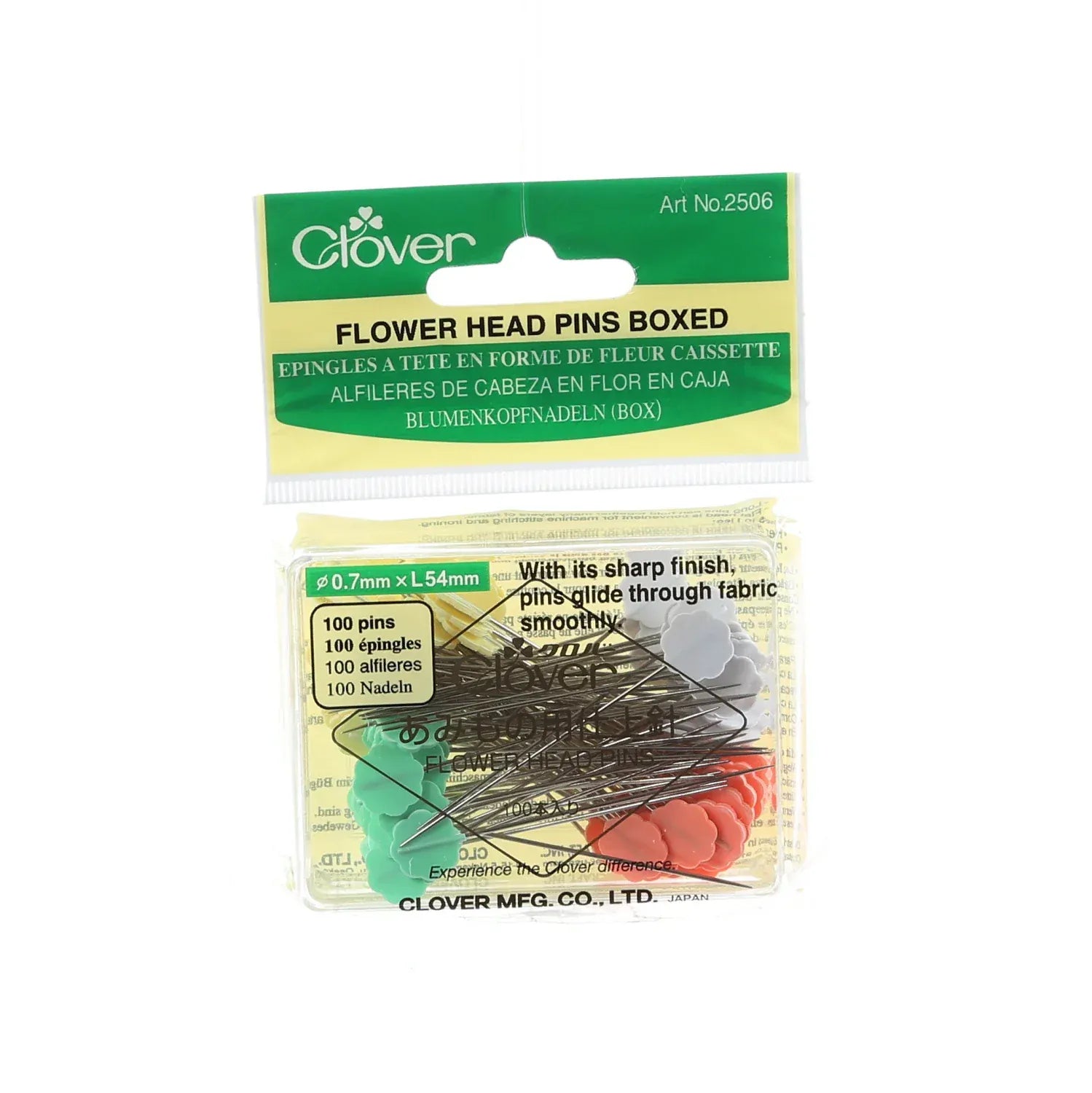 Clover Flower Head Pins 100ct