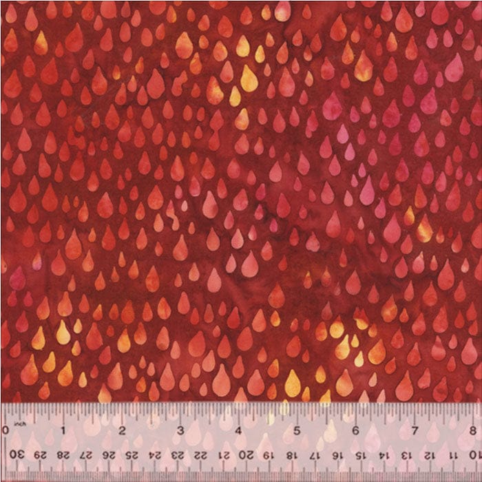 Batiks Anthology Summer Sunset Raindrops in Rose Fabric