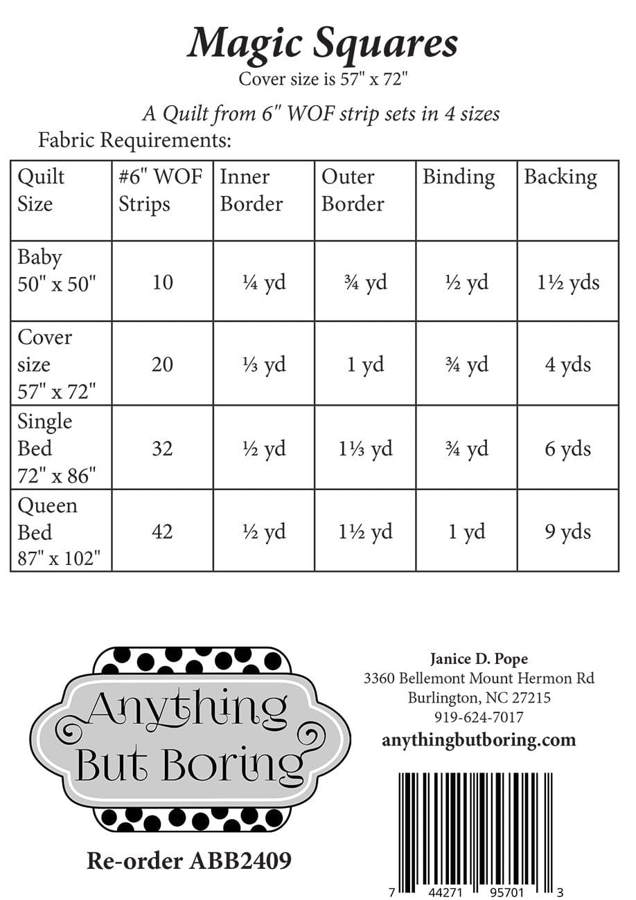Magic Squares Quilt Pattern for Colorful Bed Covers