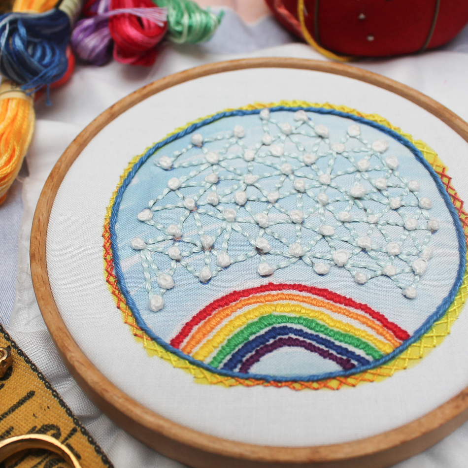 Colorburst! Rainbow Embroidery Pattern by Dropcloth Samplers