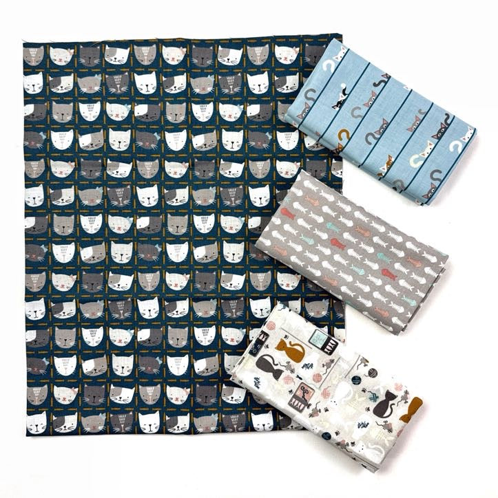 Kats Fat Quarter Fabric Bundle - 4 Pcs for Quilting