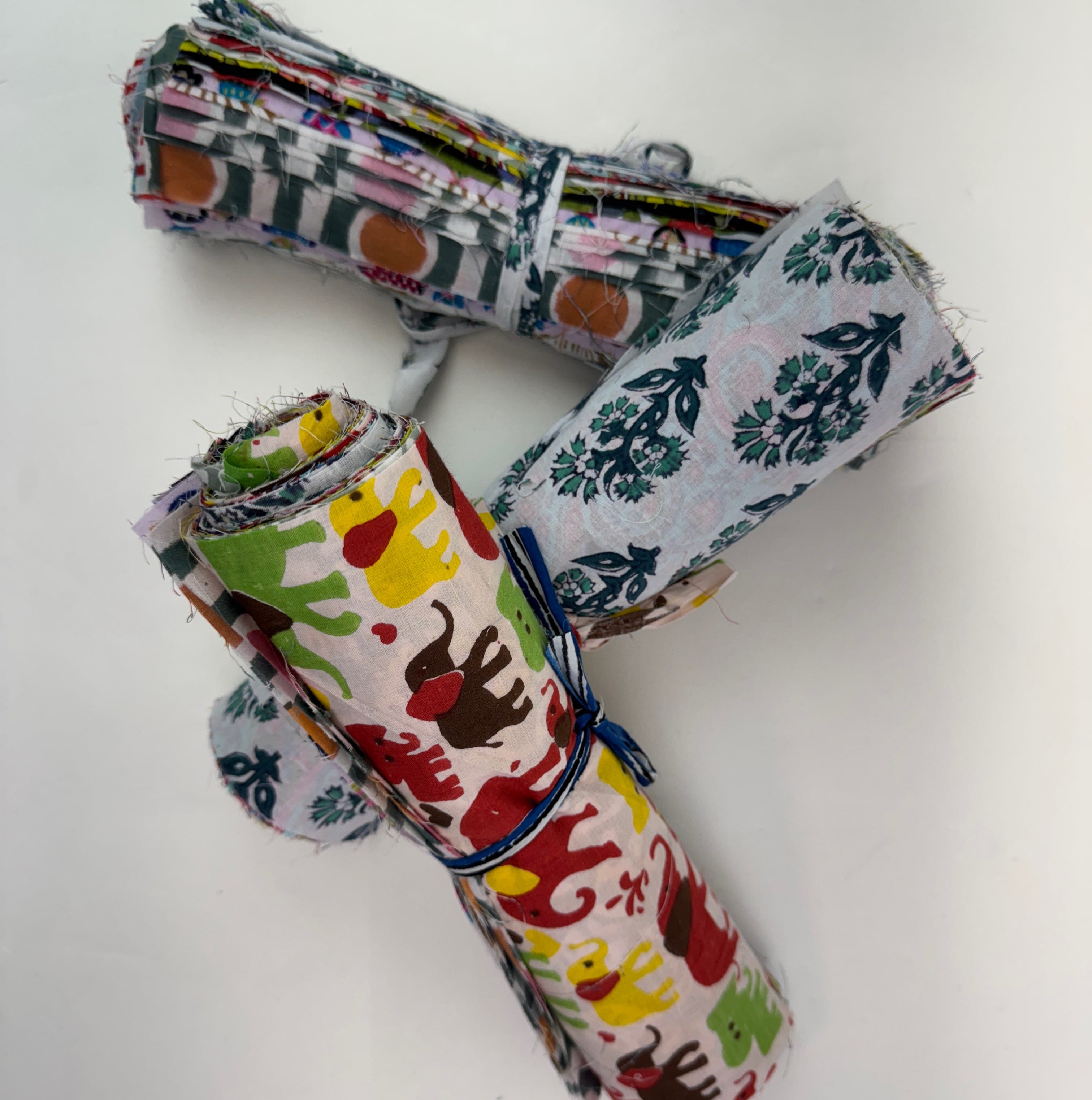 Handmade Fabrics from India, 10 in. Squares Assorted Patterns