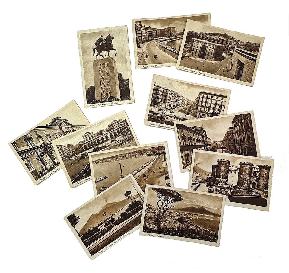 Vintage 1943 Naples Postcard Collage Pack, 11 pieces