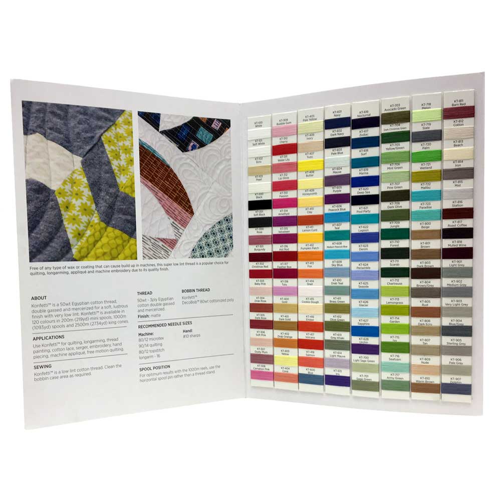 Thread Swatch Cards: Konfetti Collection with 120 Colors