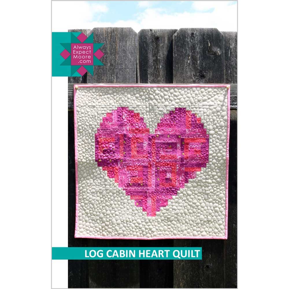 Log Cabin Quilt Pattern with Heart Design and Instructions